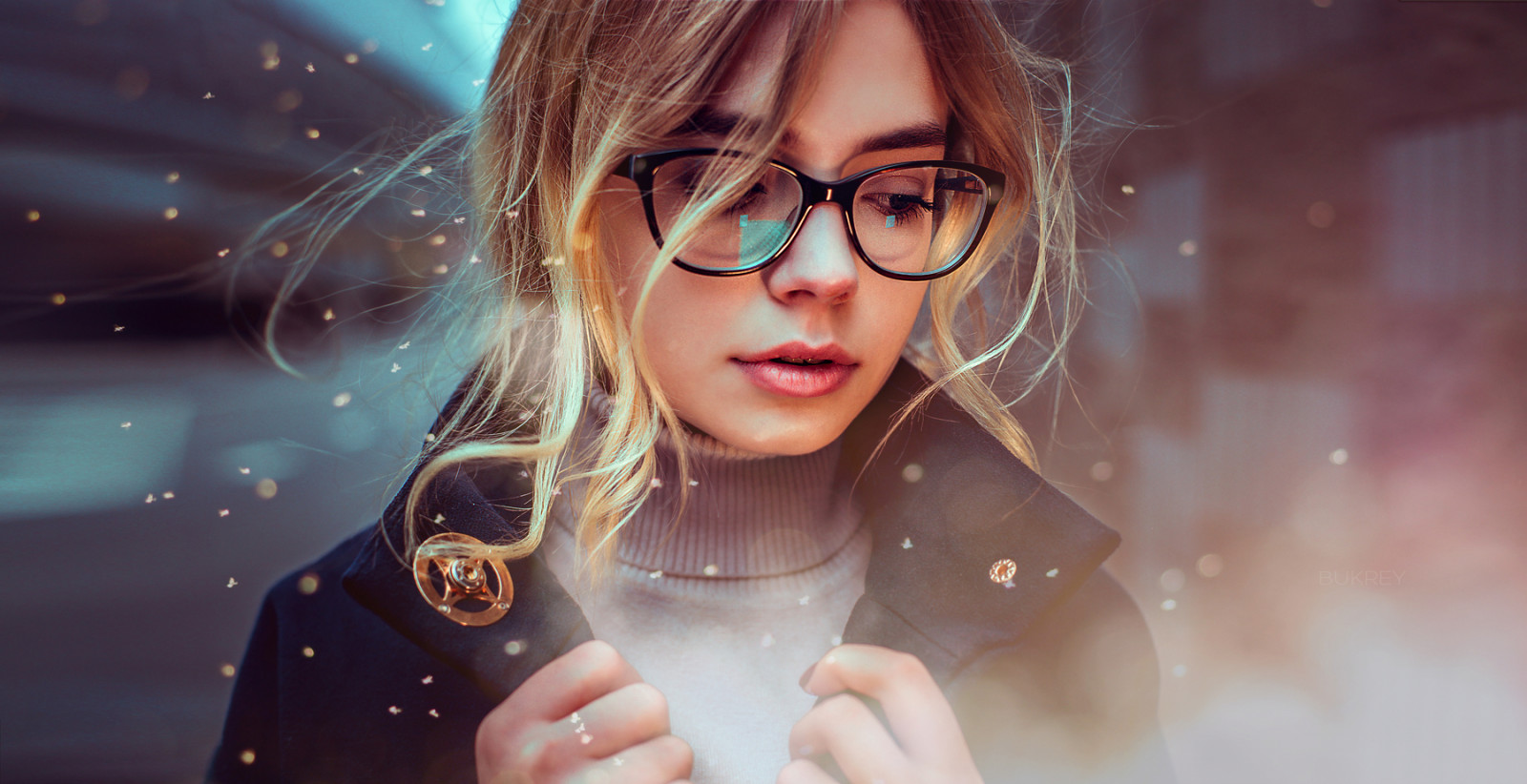 Tapety : model, ženy s brýlemi, blondýnka 1800x925 - WallpaperManiac ...