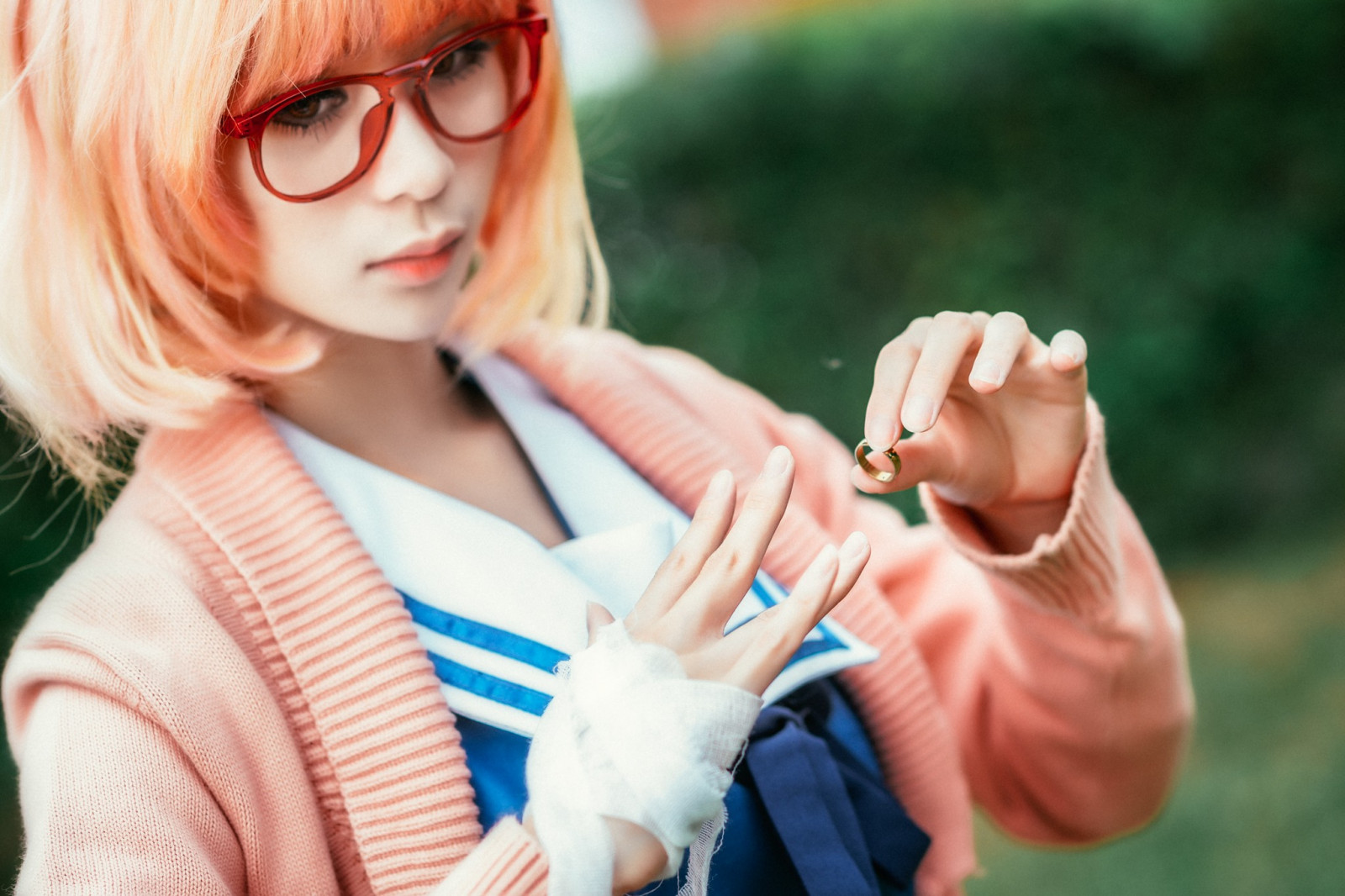Wallpaper Cosplay Model Women With Glasses Asian Rings Kyoukai