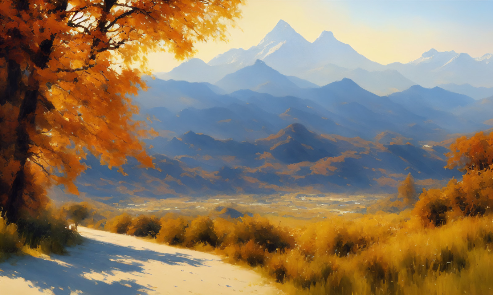 Wallpaper : mountains, landscape, fall, ai art, forest, water, nature ...