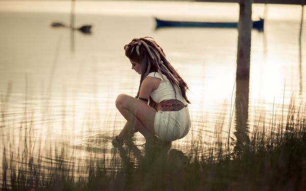 Wallpaper Sunlight Women Outdoors Model Sunset Dress Morning