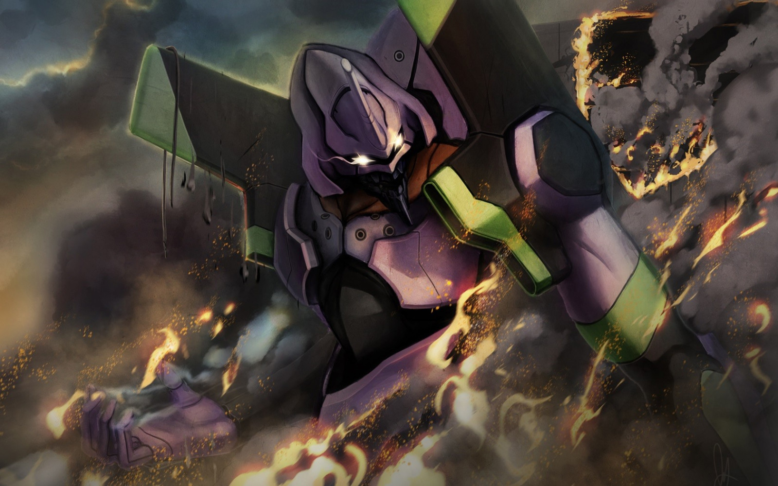 Wallpaper : anime, Neon Genesis Evangelion, EVA Unit 01, mythology ...