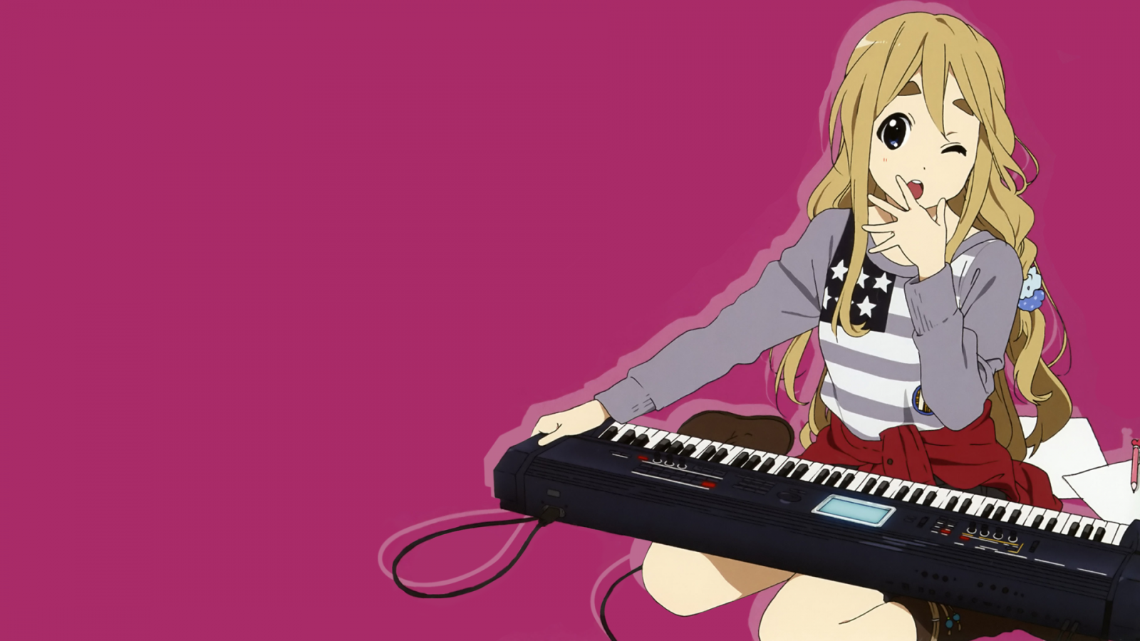 Wallpaper : K ON, Kotobuki Tsumugi, musical instrument, anime girls ...