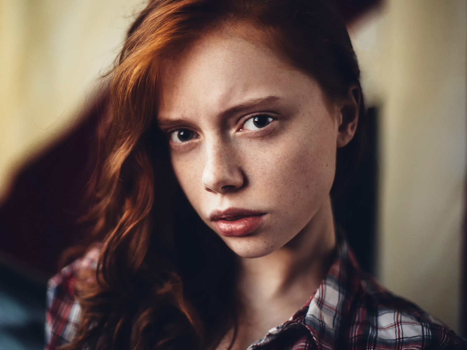Wallpaper Ekaterina Yasnogorodskaya Redhead Women Face Looking At