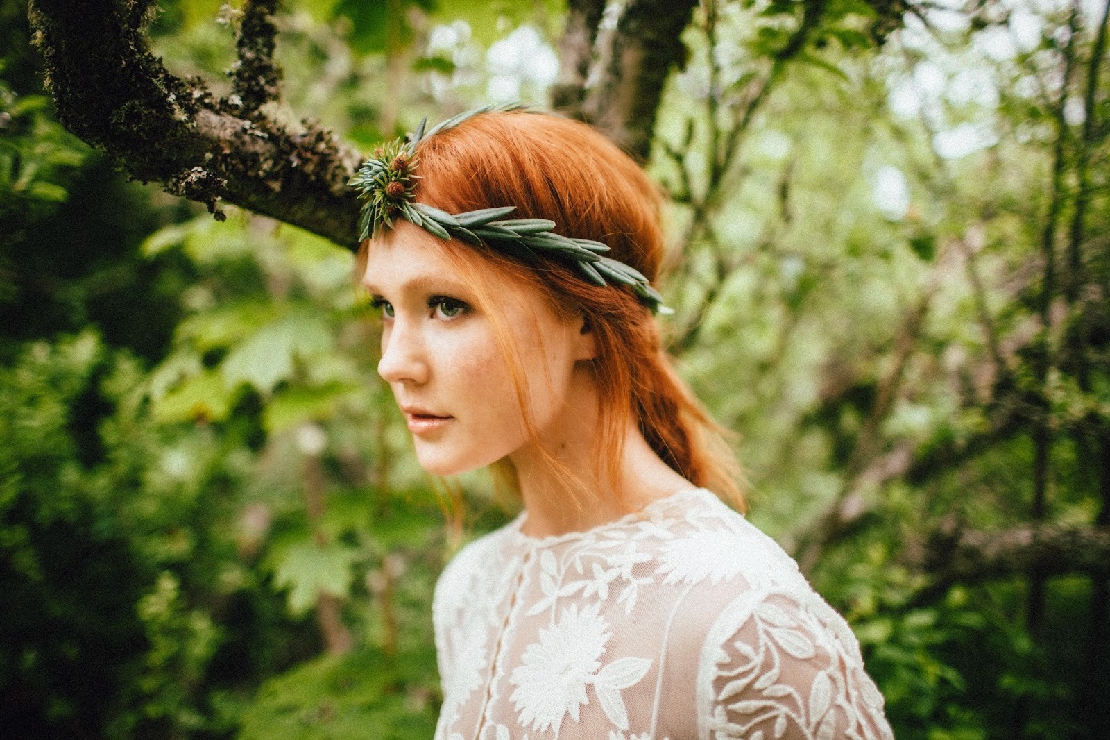 Wallpaper Sunlight Forest Women Outdoors Redhead Model Looking