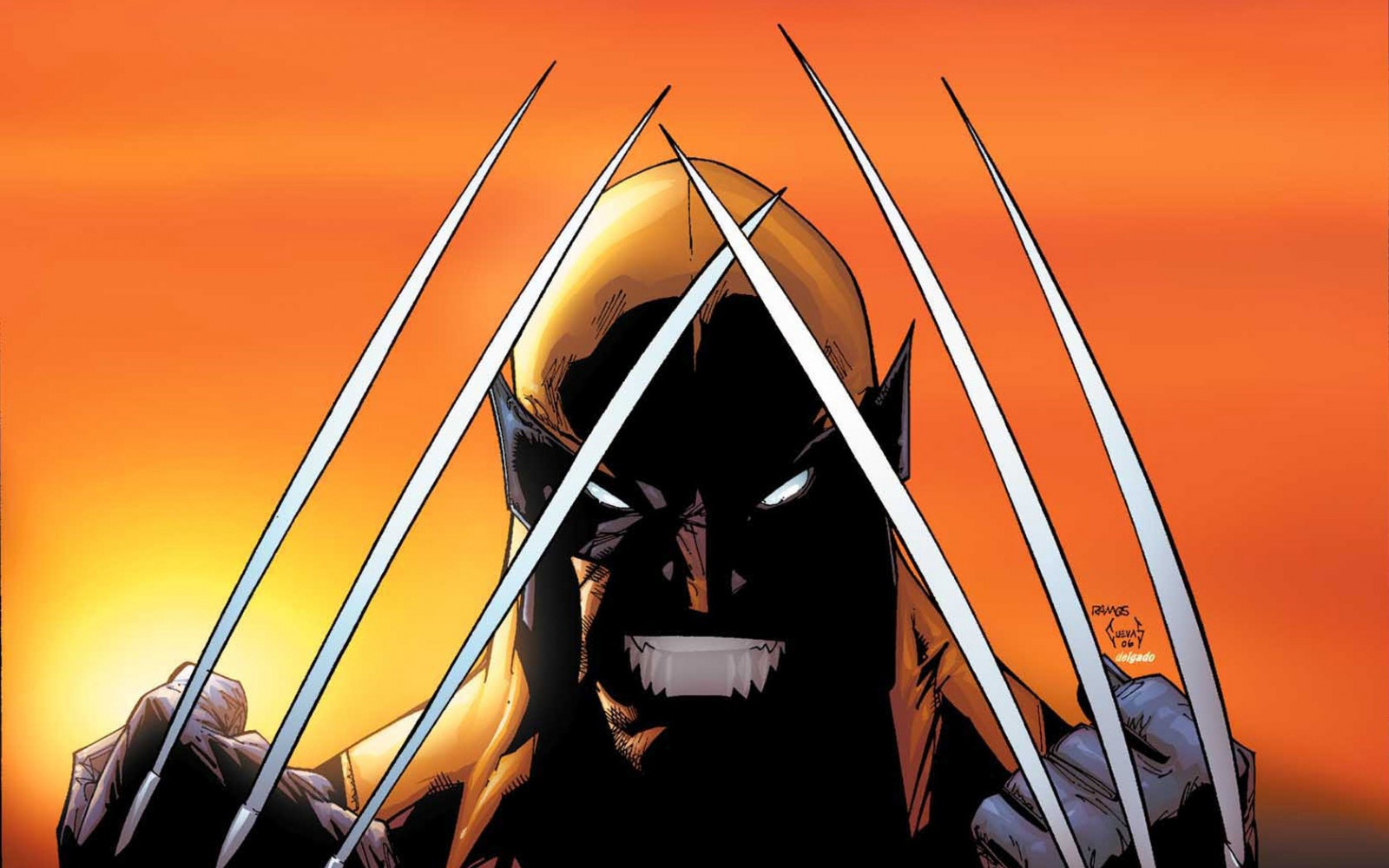 Wallpaper : artwork, Wolverine, Marvel Comics, orange, claws, comics ...