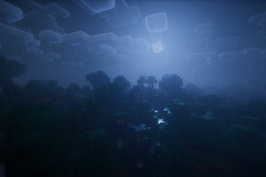 Wallpaper : Minecraft, video games, Shader, shaders, rain, thunder ...