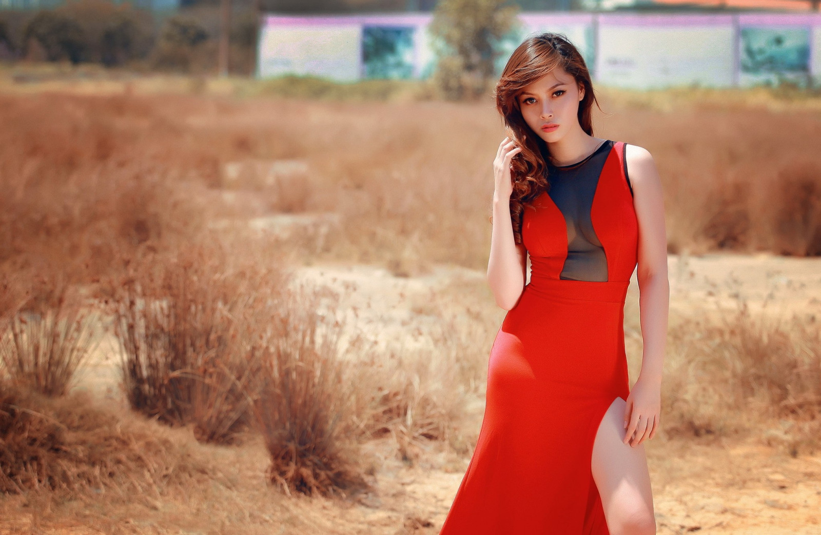 Wallpaper Women Outdoors Redhead Model Depth Of Field Long Hair