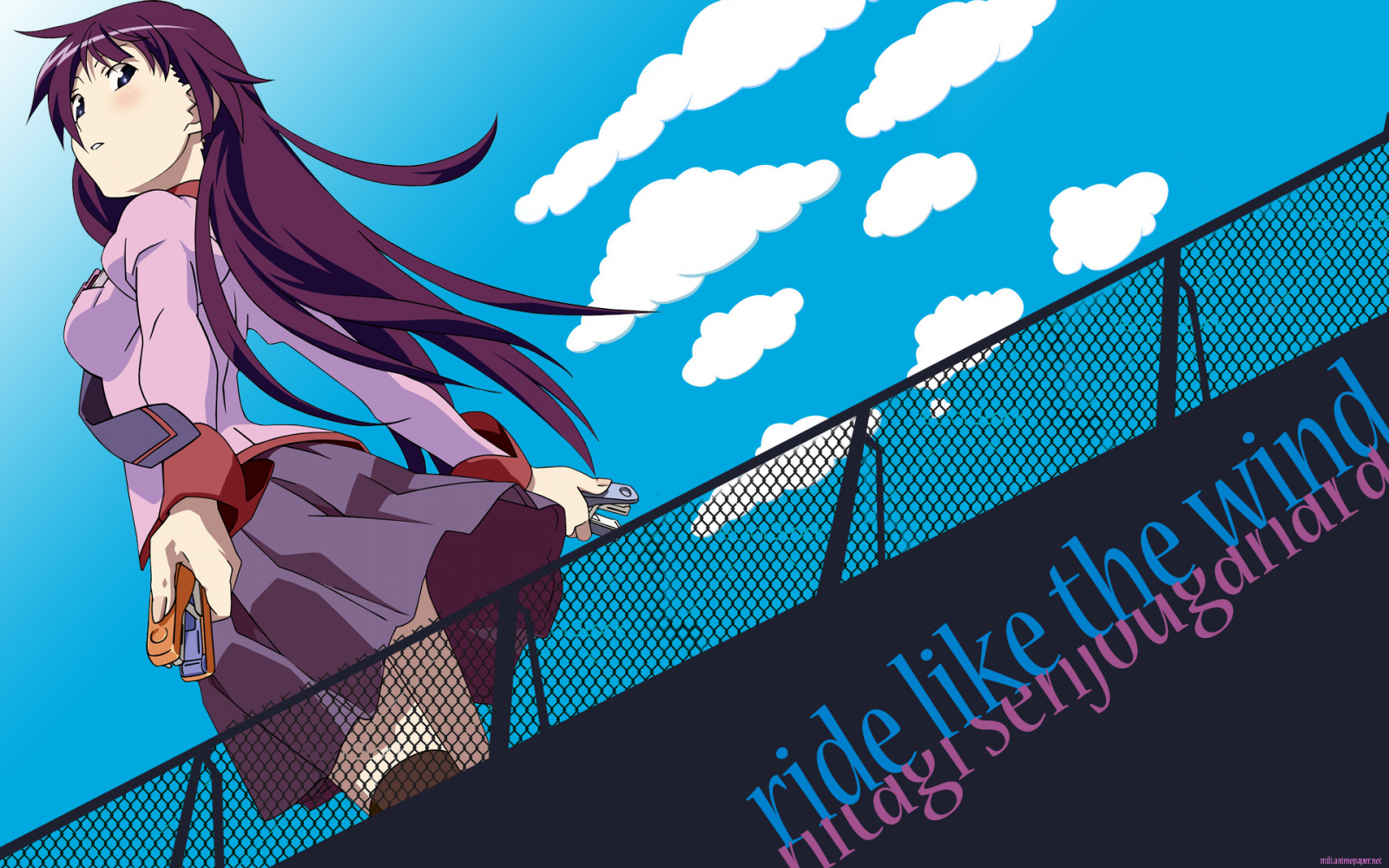 Wallpaper Illustration Monogatari Series Anime Girls Cartoon