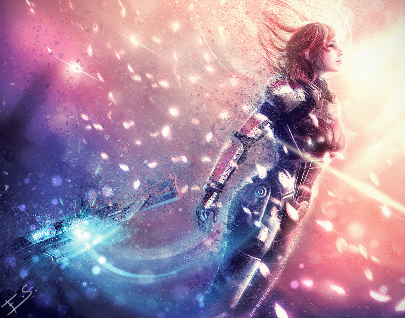 Wallpaper : illustration, Mass Effect, anime girls, universe ...